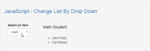 JavaScript Change List By Drop Down Free Source Code Tutorials javascript-change-list-by-drop-down-free-source-code-tutorials