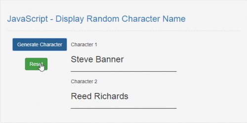 Javascript Display Random Character Name Free Source Code And Tutorials