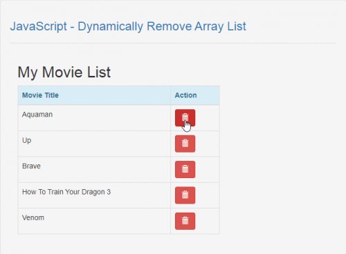 JavaScript - Dynamically Remove Array List | Free Source Code & Tutorials JavaScript - Dynamically Remove Array List | Free Source Code & Tutorials