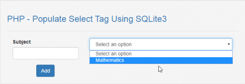 Php Populate Select Tag Using Sqlite3 Free Source Code And Tutorials