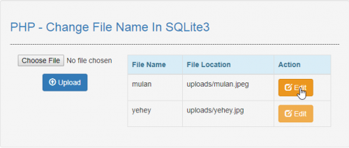 PHP - Change File Name In SQLite3 | Free Source Code & Tutorials