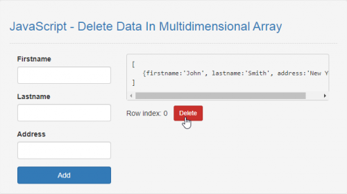 JavaScript - Delete Data In Multidimensional Array | Free Source Code ...