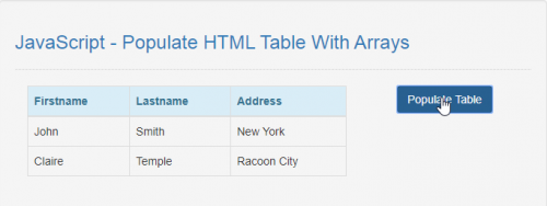 Javascript Populate Html Table With Arrays Free Source Code And Tutorials 9327