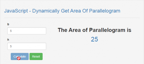 JavaScript - Dynamically Get Area Of Parallelogram | Free Source Code ... JavaScript - Dynamically Get Area Of Parallelogram | Free Source Code ...