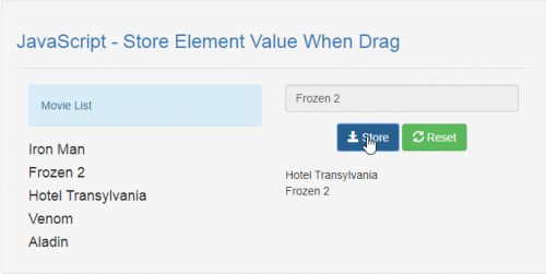 Javascript Store Element Value When Drag Free Source Code And Tutorials