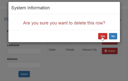 Sqlite Delete Data With Modal Dialog Php Source Code Free Source Code And Tutorials