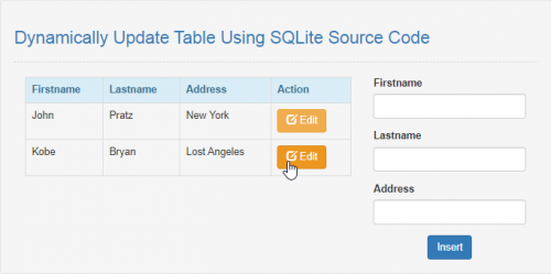Dynamically Update Table Using Sqlite Source Code Free Source Code And Tutorials