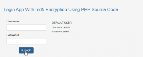 Login App With Md5 Encryption Using Php Source Code Free Source Code