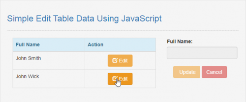 Simple Edit Table Data Using Javascript Free Source Code And Tutorials