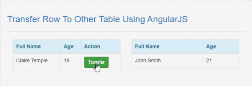 Transfer Row To Other Table Using AngularJS | Free Source Code & Tutorials Transfer Row To Other Table Using AngularJS | Free Source Code & Tutorials