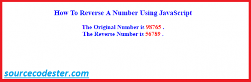 How To Reverse A Number Using Javascript Free Source Code And Tutorials