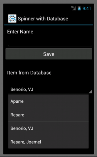 Populate Spinner From Sqlite Database Using Eclipse Free Source Code And Tutorials
