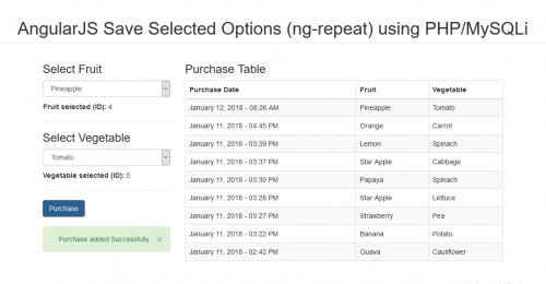 Angularjs Save Selected Options Ng Repeat Using Phpmysqli Free Source Code And Tutorials