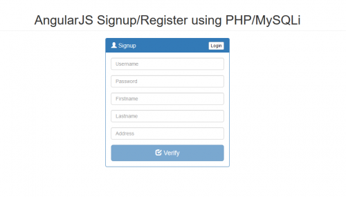 Angularjs Signupregister Using Phpmysqli Free Source Code And Tutorials