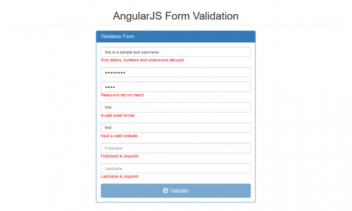 Angularjs Form Validation Free Source Code And Tutorials 7551