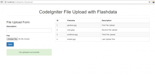Codeigniter File Upload With Flashdata Free Source Code And Tutorials