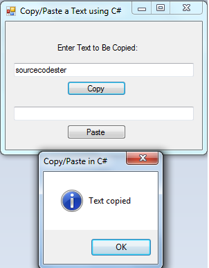 Copy/Paste a Text using C# | Free source code, tutorials and articles