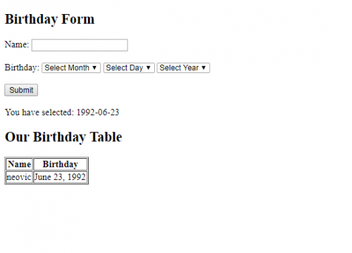 How To Create A Simple Birthday Selector And Save To Mysql Database In Php Free Source Code 
