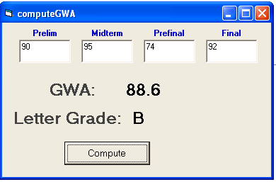 Compute General Weighted Average Gwa Using Vb6 Free Source Code