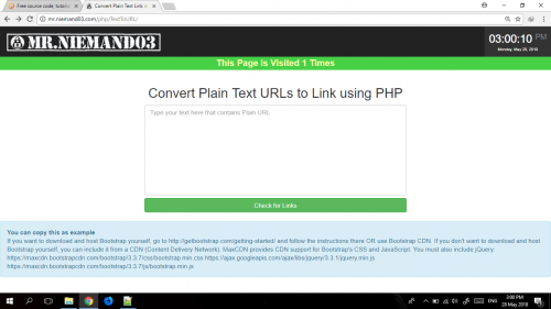 How To Convert Plain Text Urls To Link Using Php Free Source Code And Tutorials