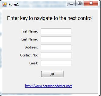 How to Capture Enter Key or Return Key as Tab in Windows Form | Free ...