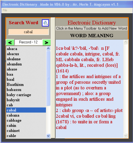 E-Dictionary With Ms Access | Free Source Code & Tutorials