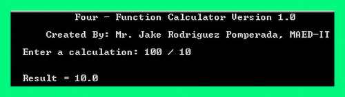 Four Function Calculator Version 1.0 | Free Source Code & Tutorials Four Function Calculator Version 1.0 | Free Source Code & Tutorials