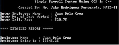 Simple Payroll System Using Object Oriented Programming In C Free Source Code And Tutorials