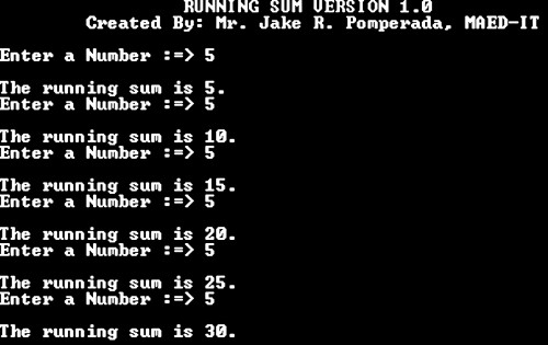 Running Sum Version 1.0 | Free source code, tutorials and articles