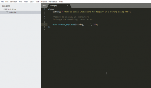 How To Limit Characters To Display In A String Using Php Free Source 1832