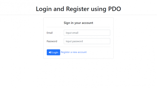 Login And Register Using Pdo In Php Free Source Code And Tutorials