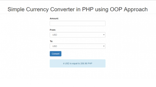 Simple Currency Converter in PHP using OOP Approach | Free Source Code ... Simple Currency Converter in PHP using OOP Approach | Free Source Code ...