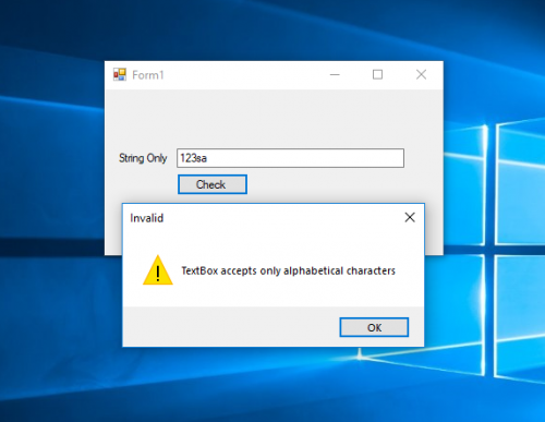 How To Create A String Validation Textbox Using C Free
