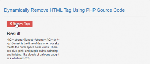 Dynamically Remove HTML Tag Using PHP | Free Source Code & Tutorials