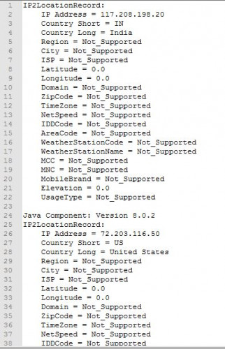 Query Ip Address Location In Bulk Using Java Free Source Code And Tutorials