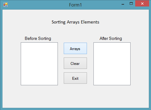 Sorting Arrays Elements in C#.NET | Free source code, tutorials and ...