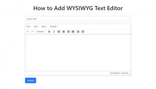 How To Add Wysiwyg Text Editor Free Source Code And Tutorials